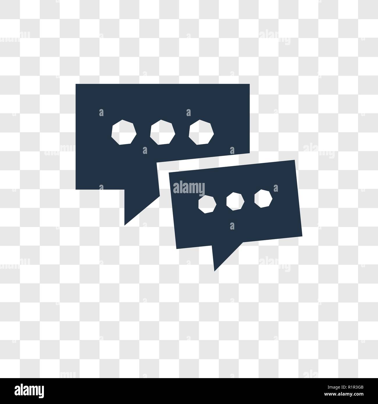 Chat vector icon isolated on transparent background, Chat transparency ...