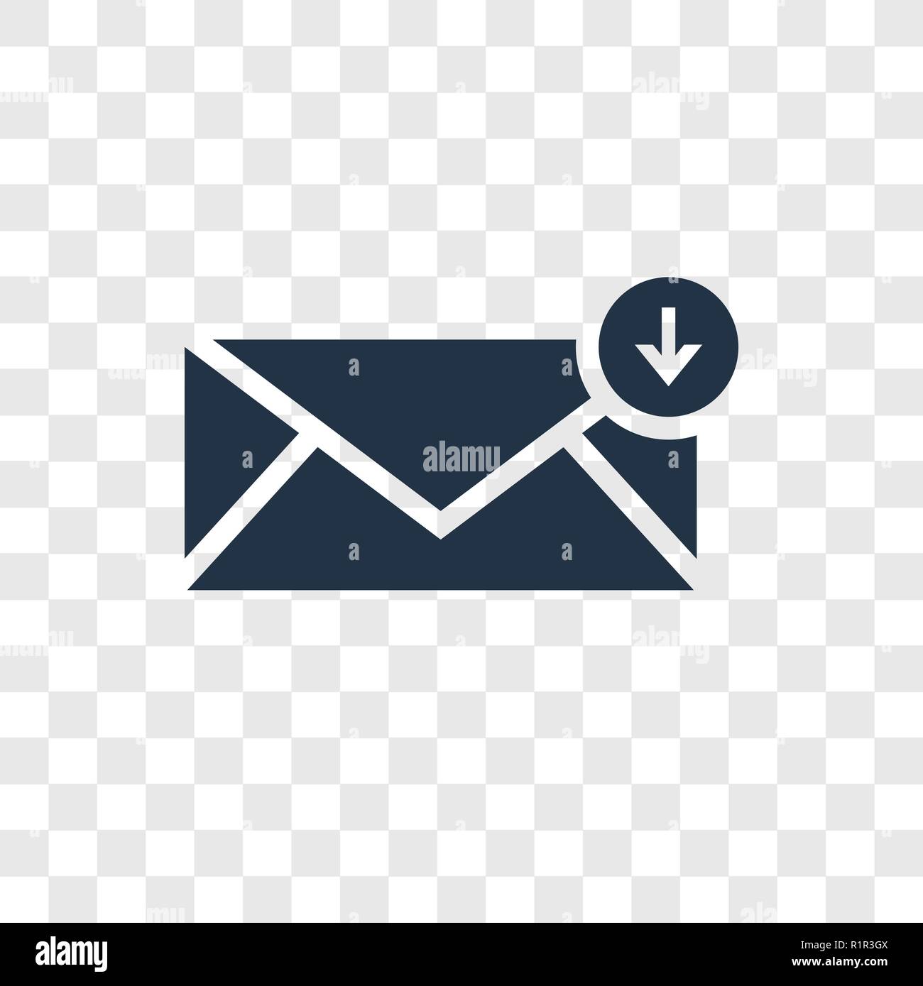 Inbox vector icon isolated on transparent background, Inbox transparency logo concept Stock ...