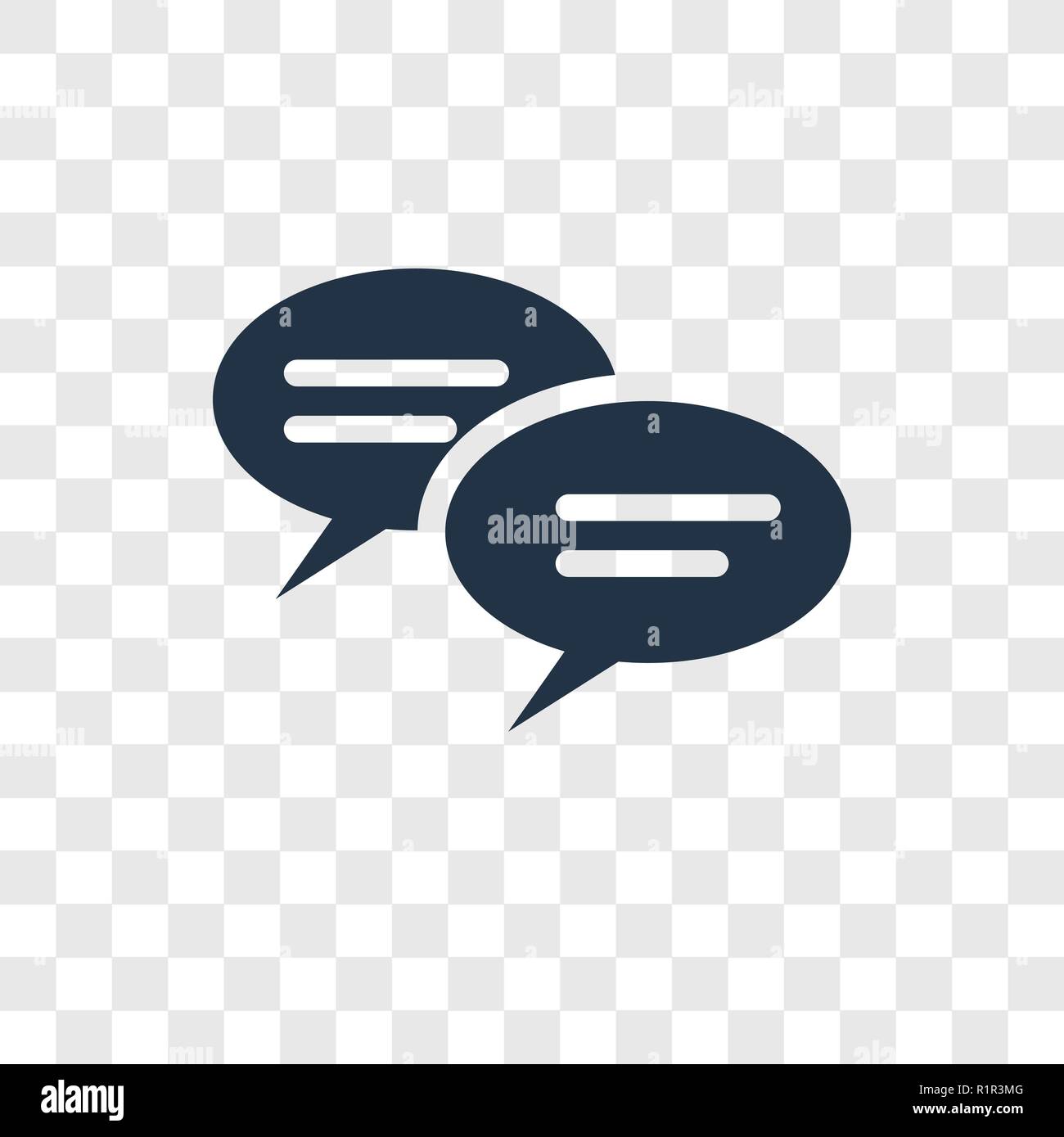 Chat vector icon isolated on transparent background, Chat transparency ...