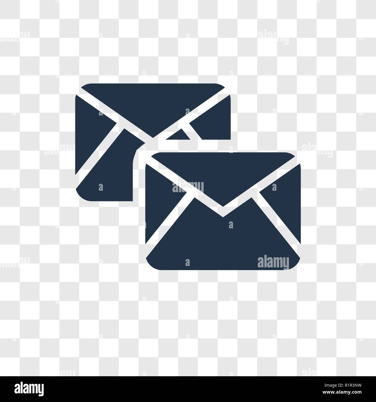 Mail vector icon isolated on transparent background, Mail transparency ...
