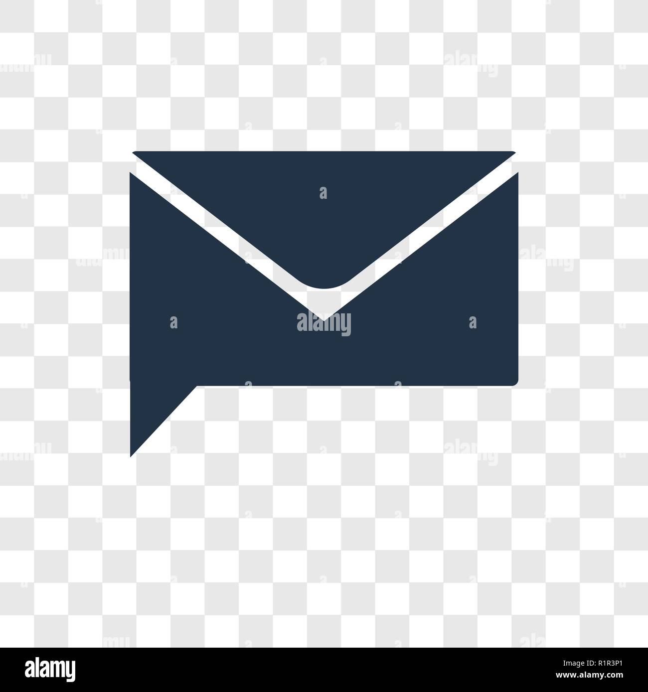 message vector icon isolated on transparent background, message ...