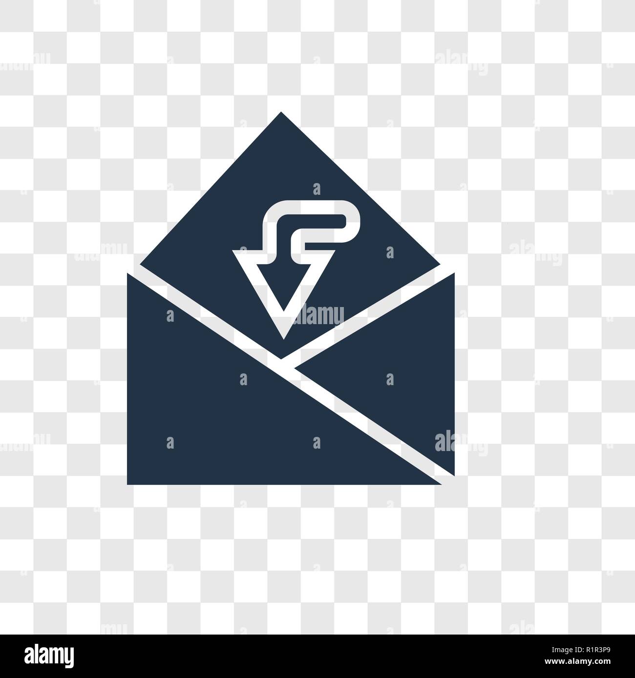 Inbox vector icon isolated on transparent background, Inbox transparency logo concept Stock ...