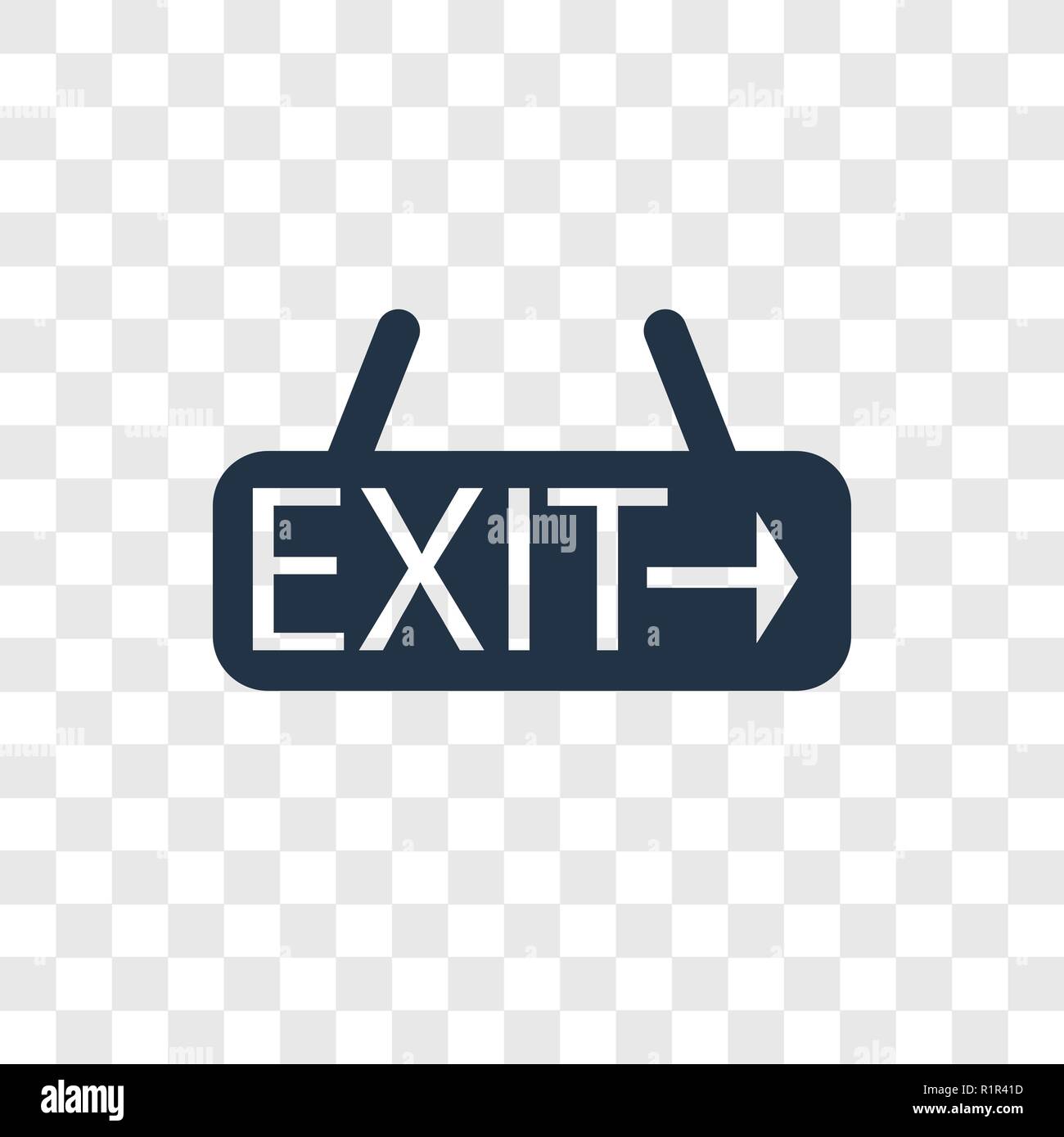Exit vector icon isolated on transparent background, Exit transparency ...