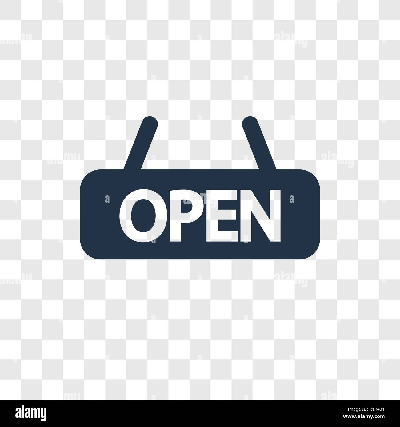 Open vector icon isolated on transparent background, Open transparency ...