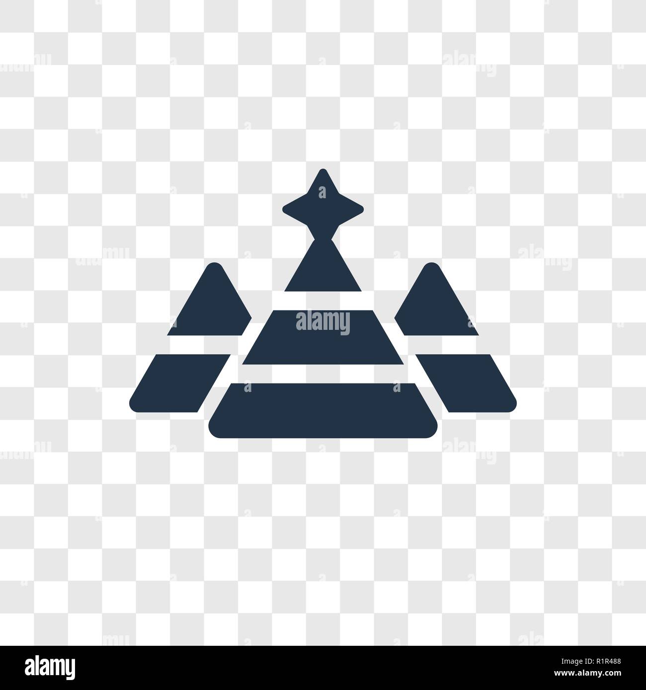 Pyramid vector icon isolated on transparent background, Pyramid ...