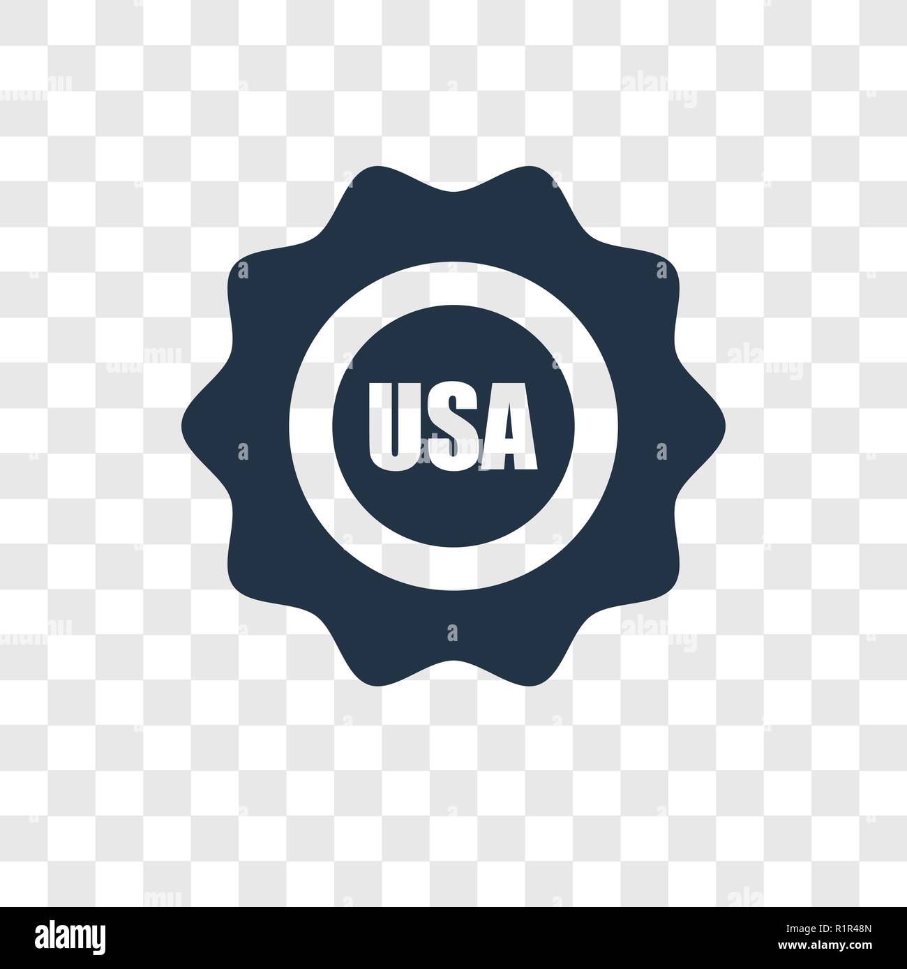 Usa vector icon isolated on transparent background, Usa transparency ...