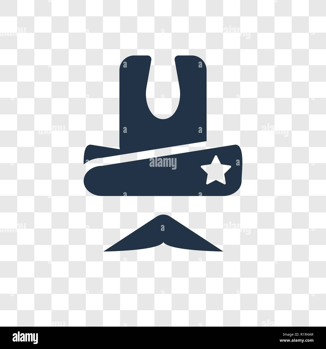 Cowboy vector icon isolated on transparent background, Cowboy ...