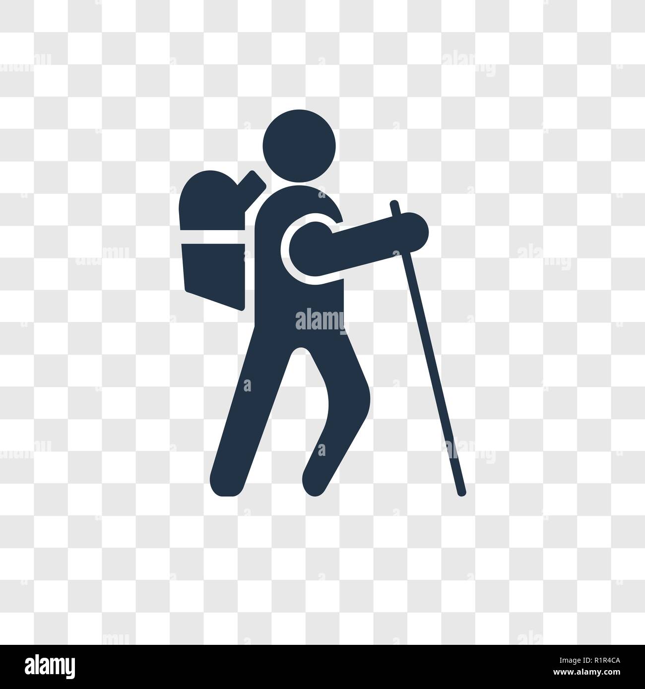 Hiking vector icon isolated on transparent background, Hiking ...