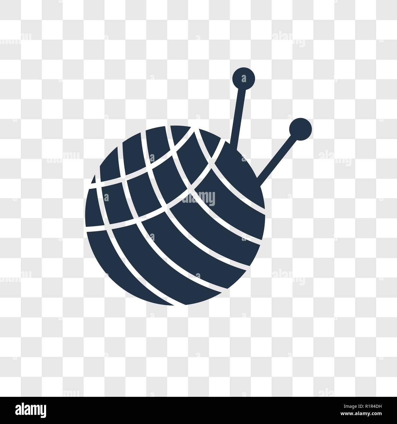 Yarn ball vector icon isolated on transparent background, Yarn ball ...