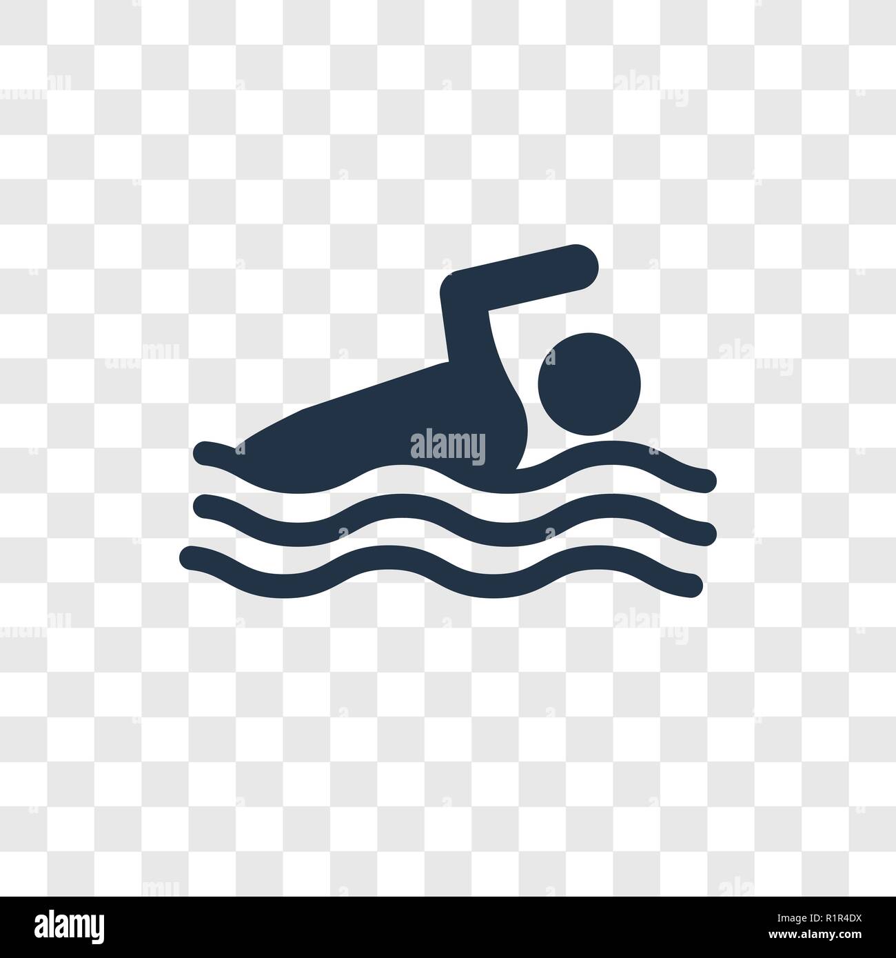 Swimming vector icon isolated on transparent background, Swimming ...