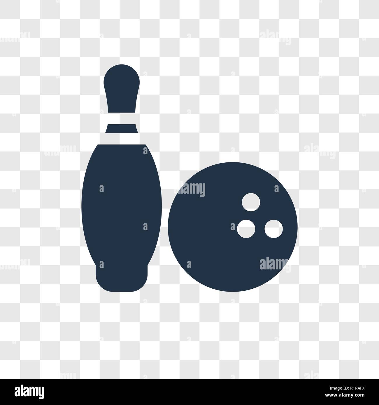 Bowling vector icon isolated on transparent background, Bowling ...