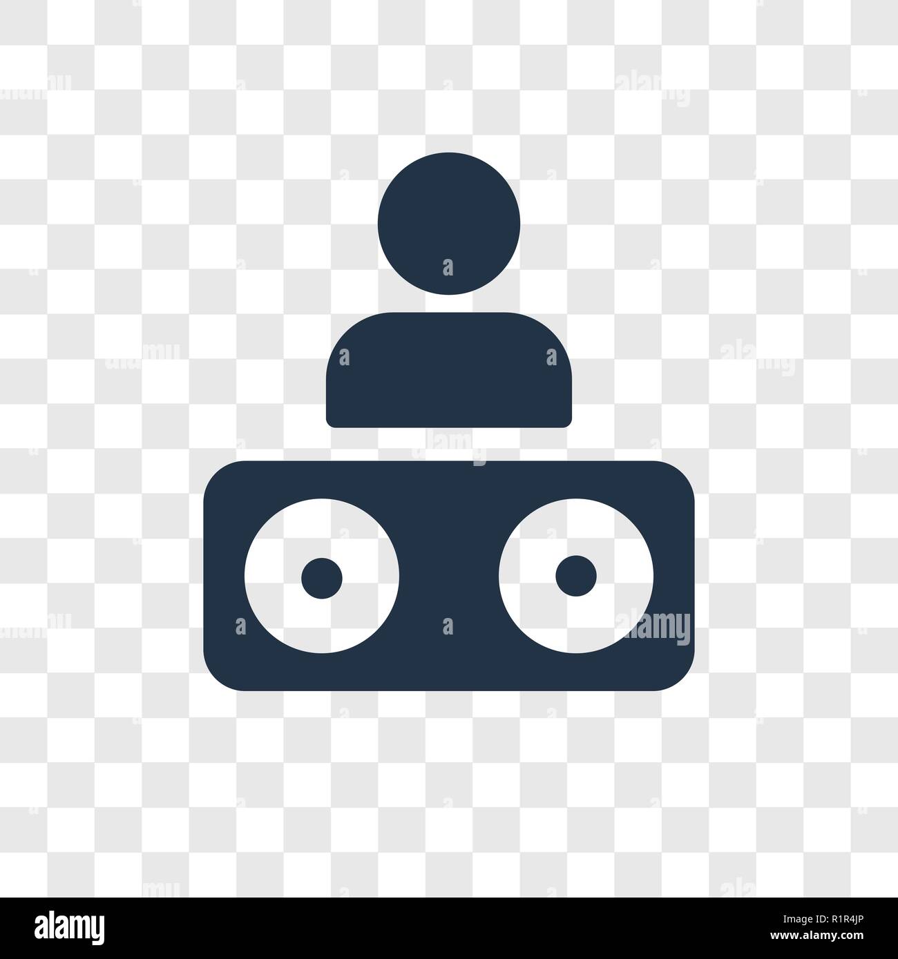 DJ vector icon isolated on transparent background, DJ transparency logo ...