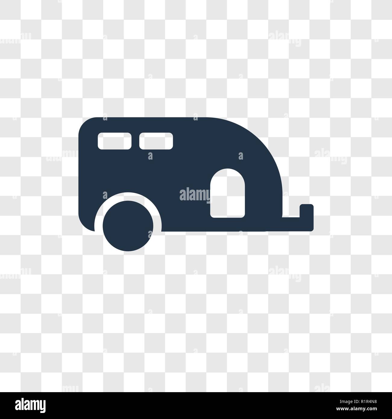 Caravan vector icon isolated on transparent background, Caravan ...