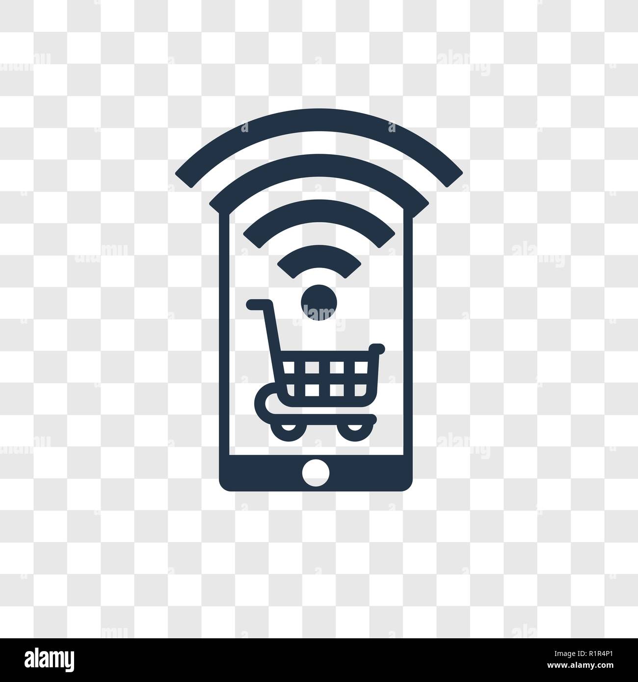 Online shopping vector icon isolated on transparent background, Online ...