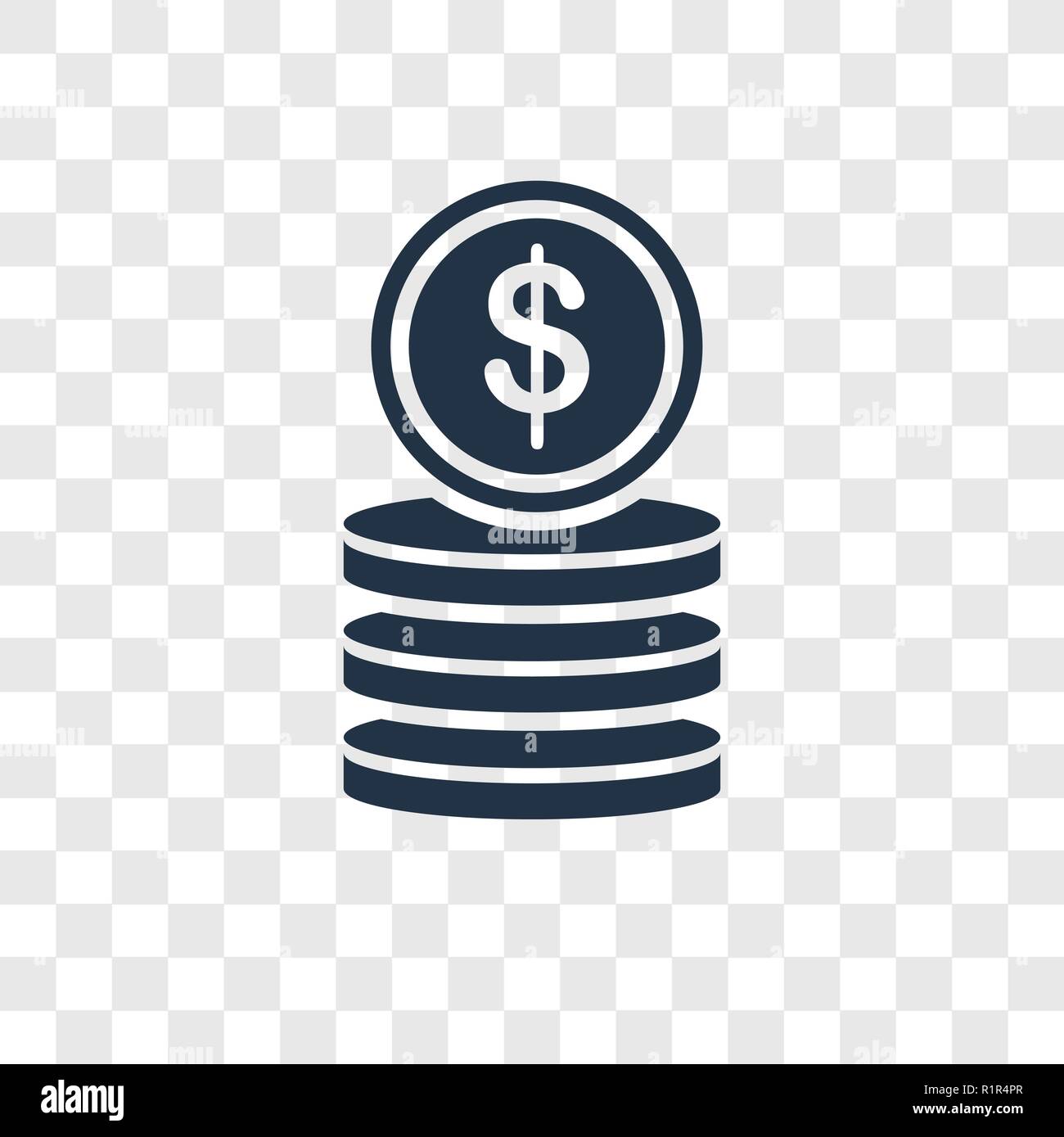 Coin vector icon isolated on transparent background, Coin transparency ...