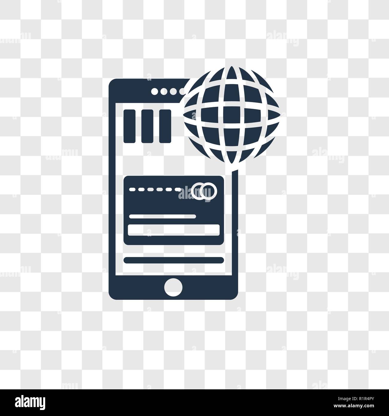 Mobile web vector icon isolated on transparent background, Mobile web ...