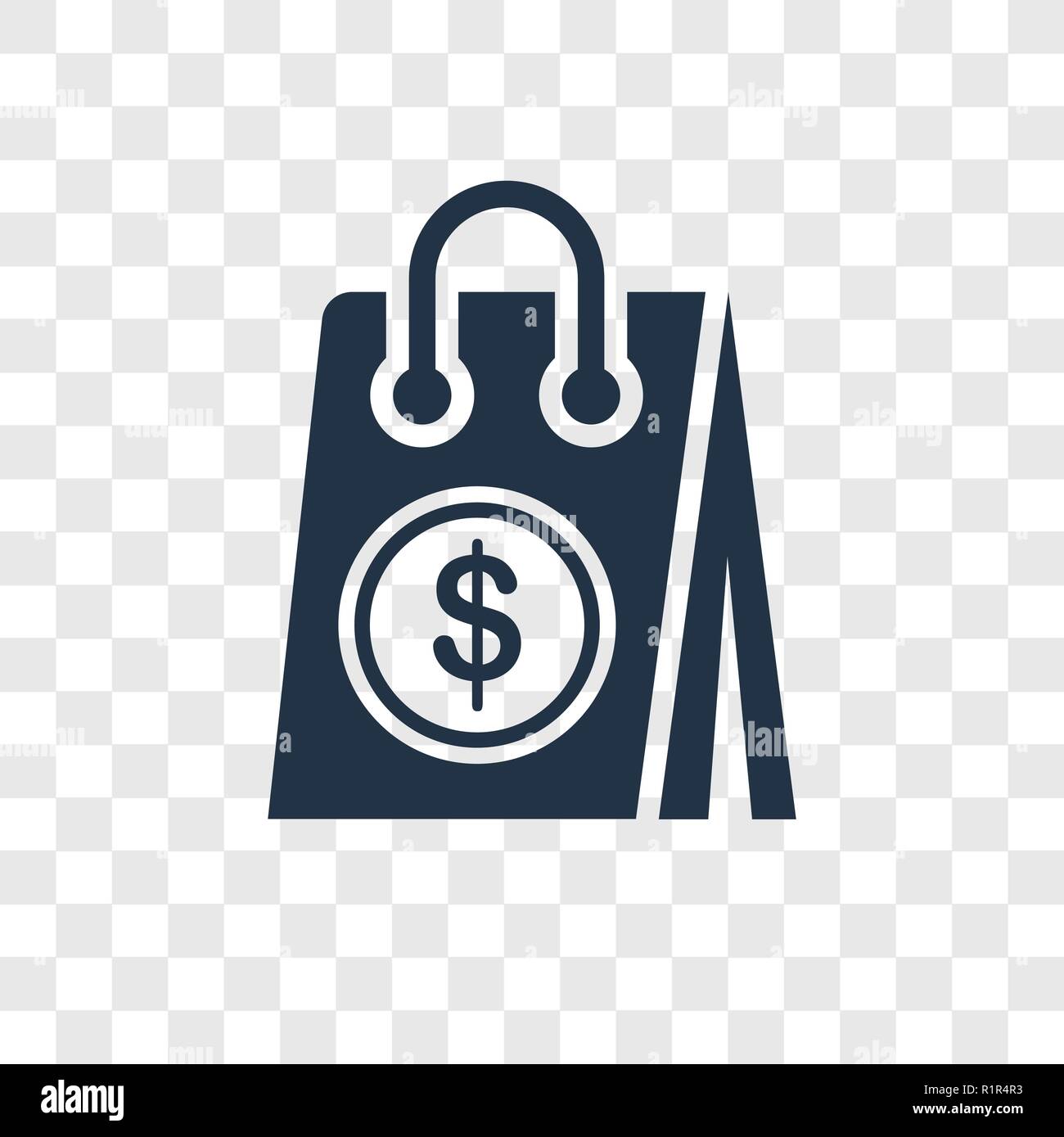 Bag vector icon isolated on transparent background, Bag transparency ...