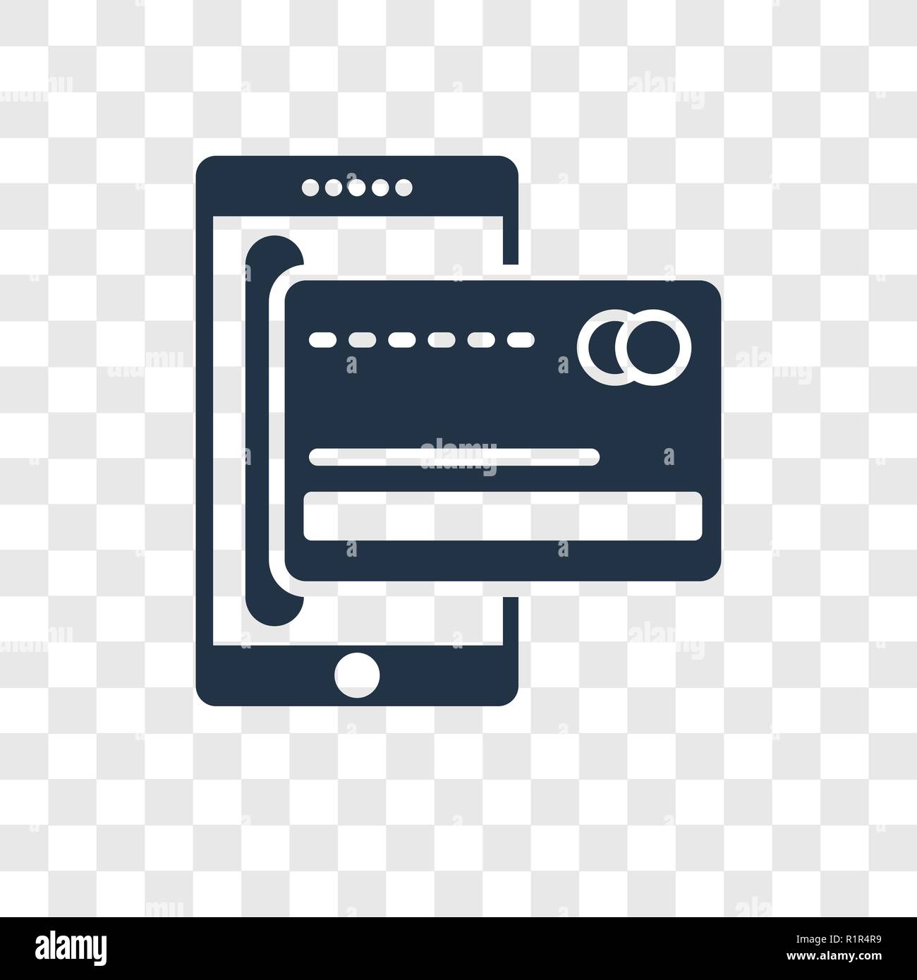 Mobile card vector icon isolated on transparent background, Mobile card ...