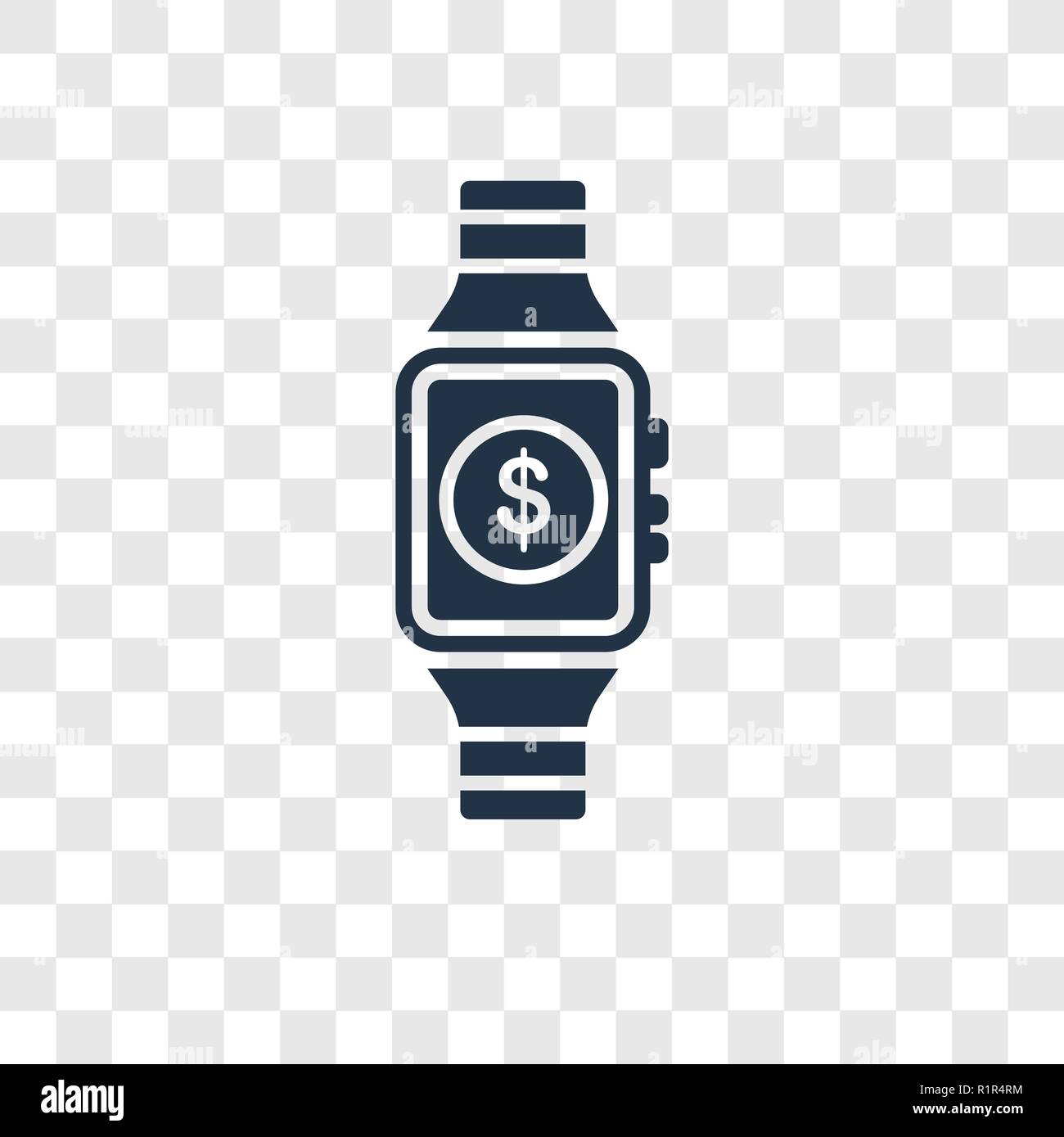 Smartwatch vector icon isolated on transparent background, Smartwatch ...