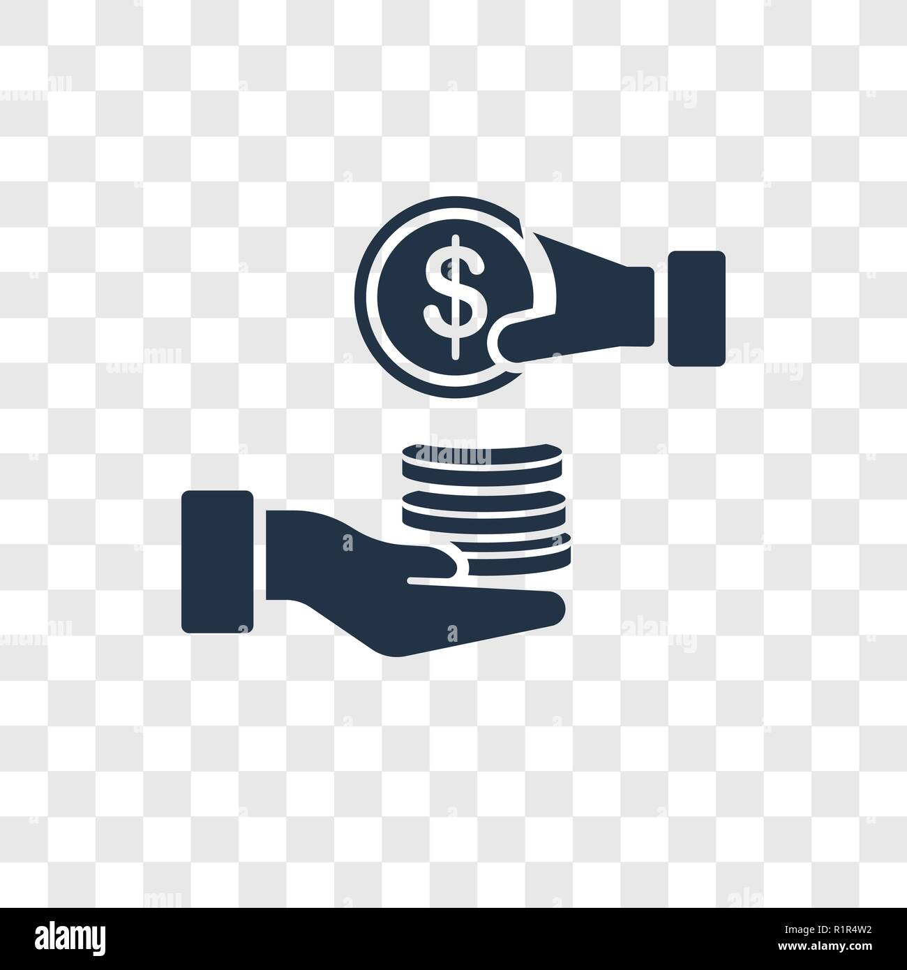 Pay vector icon isolated on transparent background, Pay transparency ...