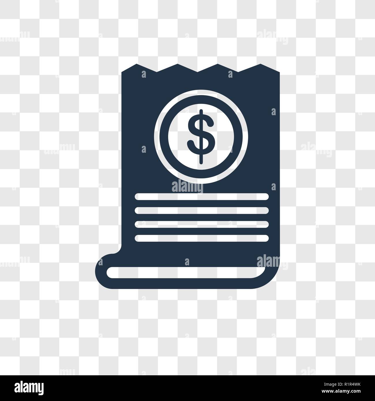 Bill vector icon isolated on transparent background, Bill transparency ...