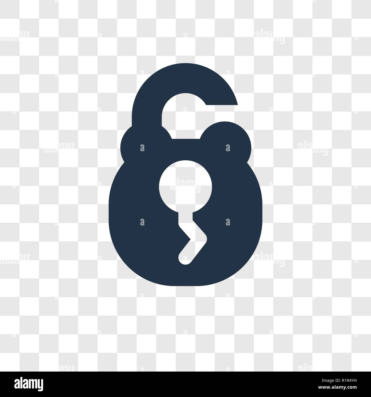 Padlock vector icon isolated on transparent background, Padlock ...