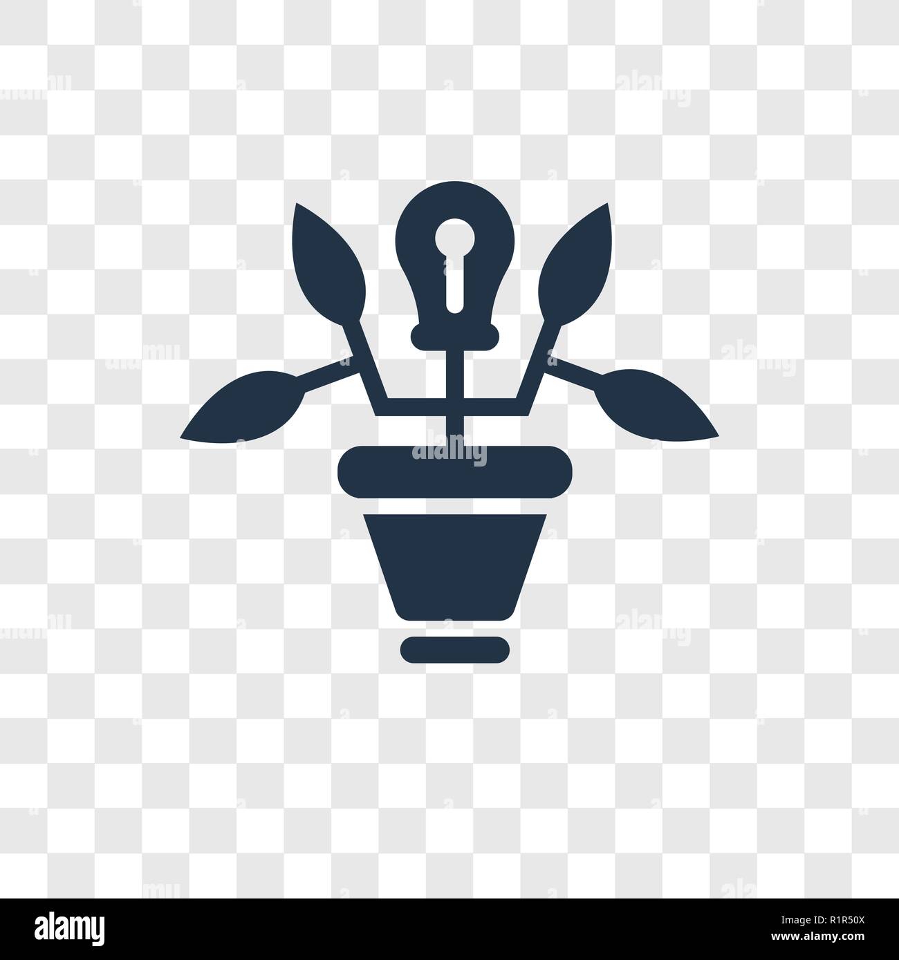 Idea vector icon isolated on transparent background, Idea transparency ...