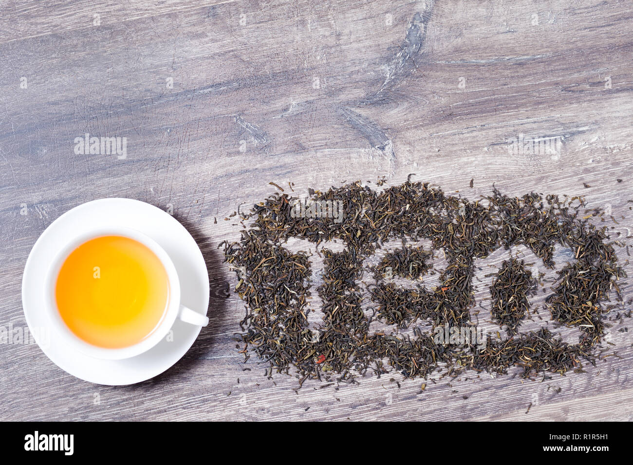 Green tea the word hi-res stock photography and images - Alamy