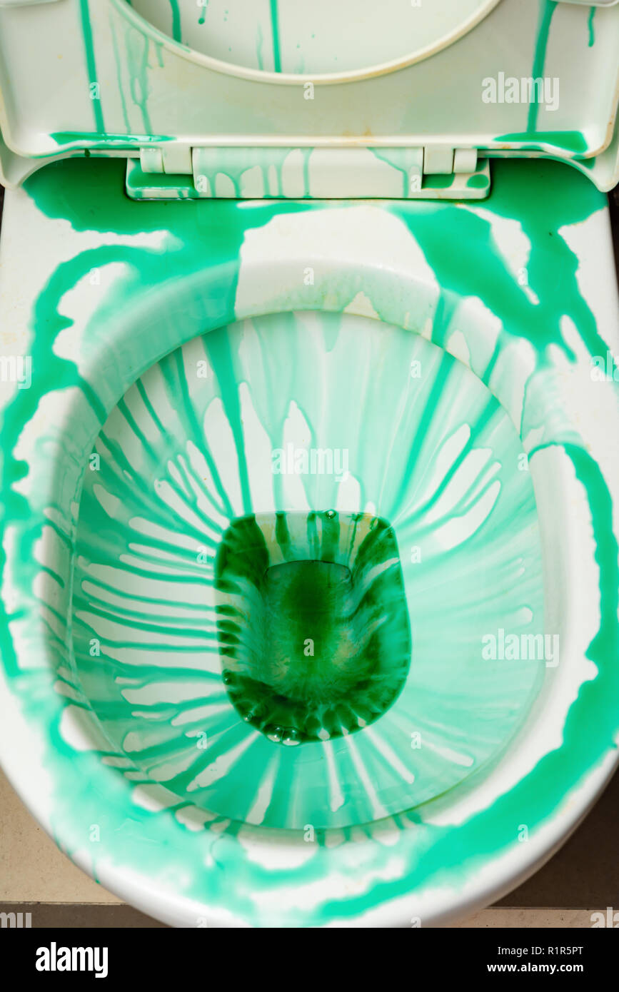 cleaning closestool with chemical liquid Stock Photo - Alamy