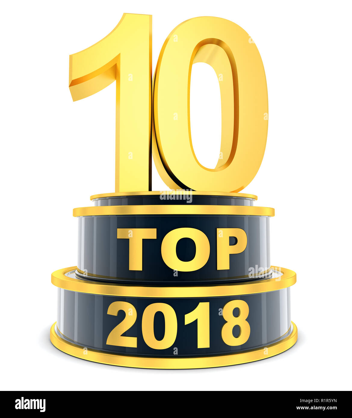 Top 10 of the year 2018 (done in 3d rendering Stock Photo - Alamy
