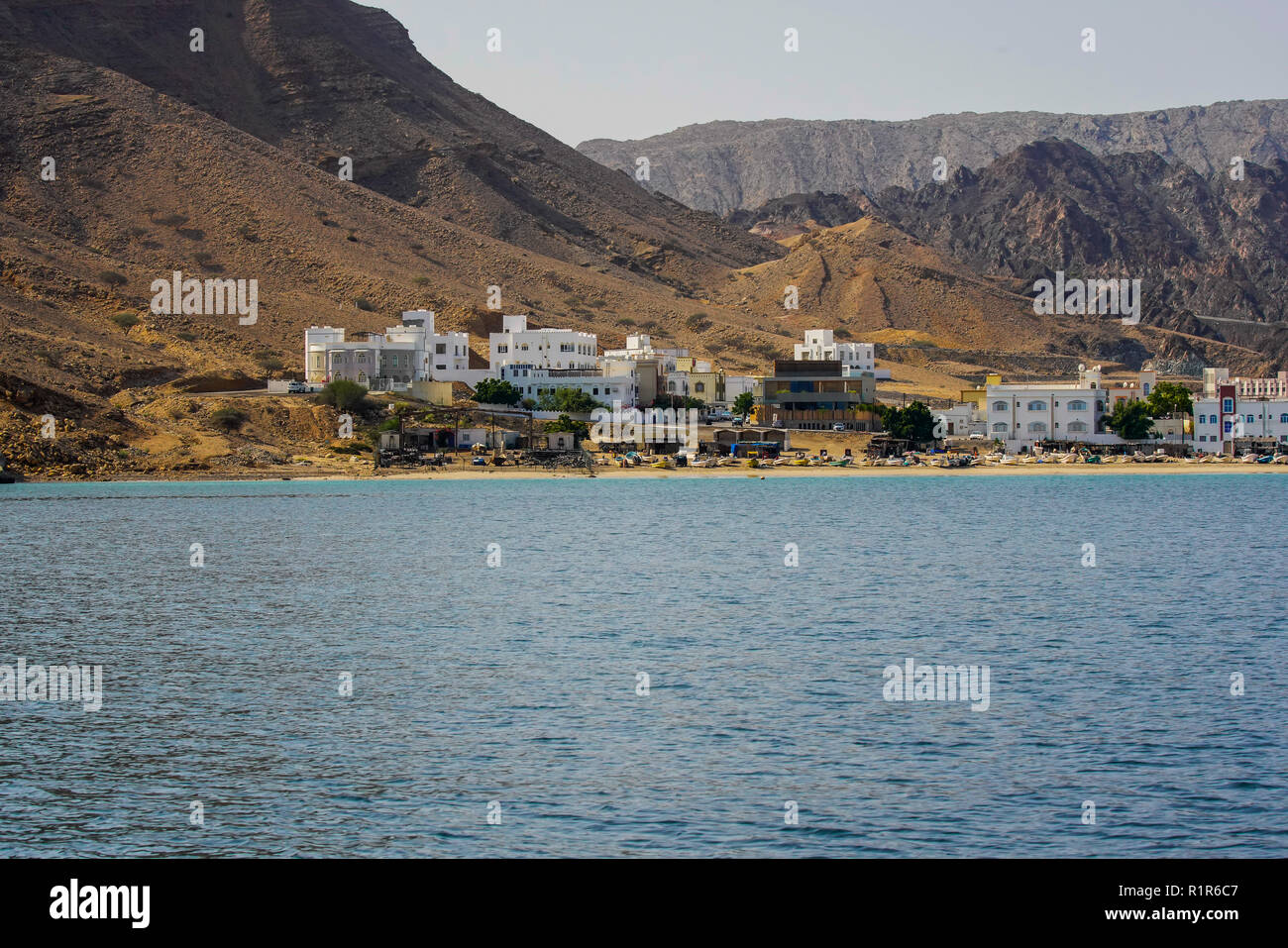 Picturesque cosat line and rock cliff near Muscat, Oman Stock Photo - Alamy