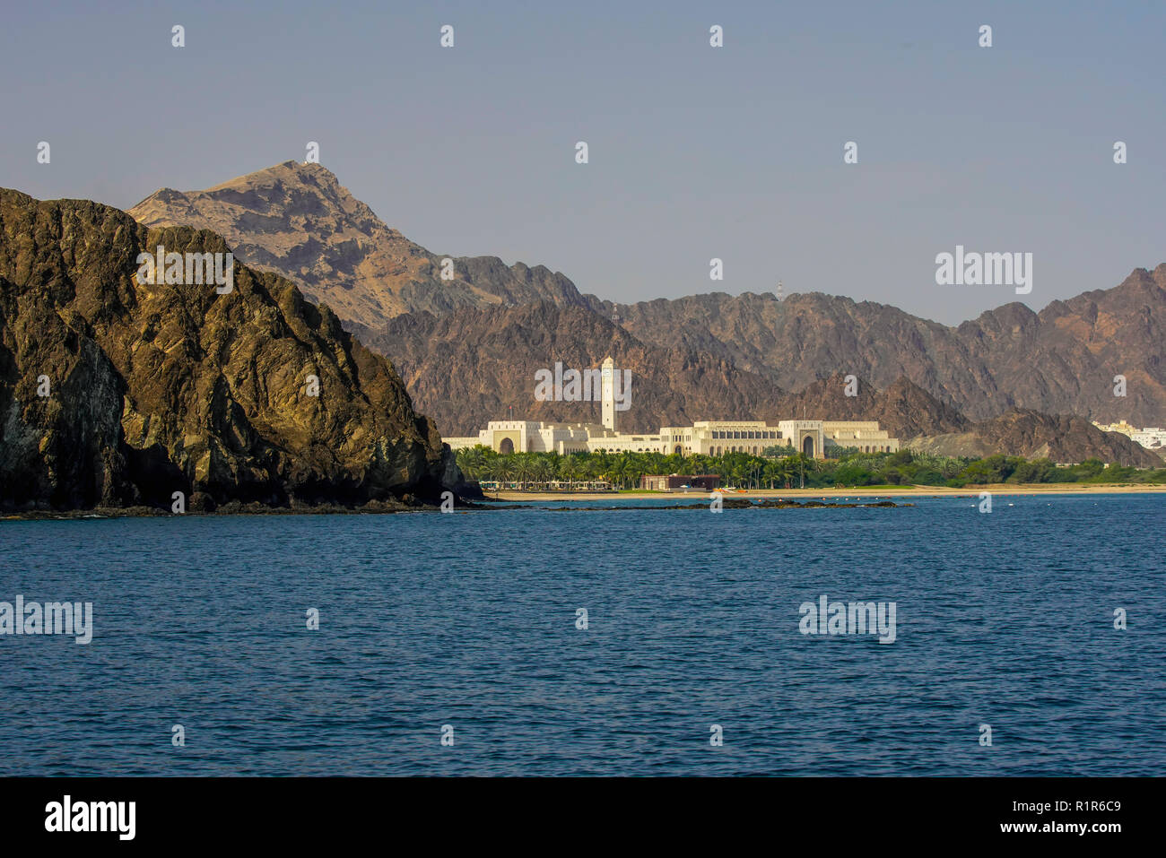 Picturesque cosat line and rock cliff near Muscat, Oman Stock Photo - Alamy