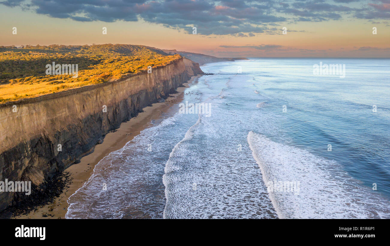 Aerial view over rocky seashore hi-res stock photography and images - Alamy