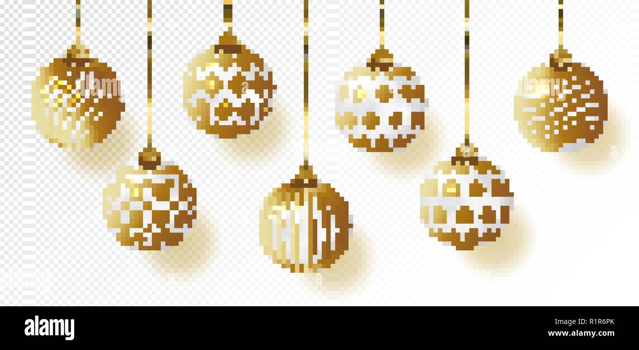 Pack golden christmas bauble Stock Vector Images - Alamy