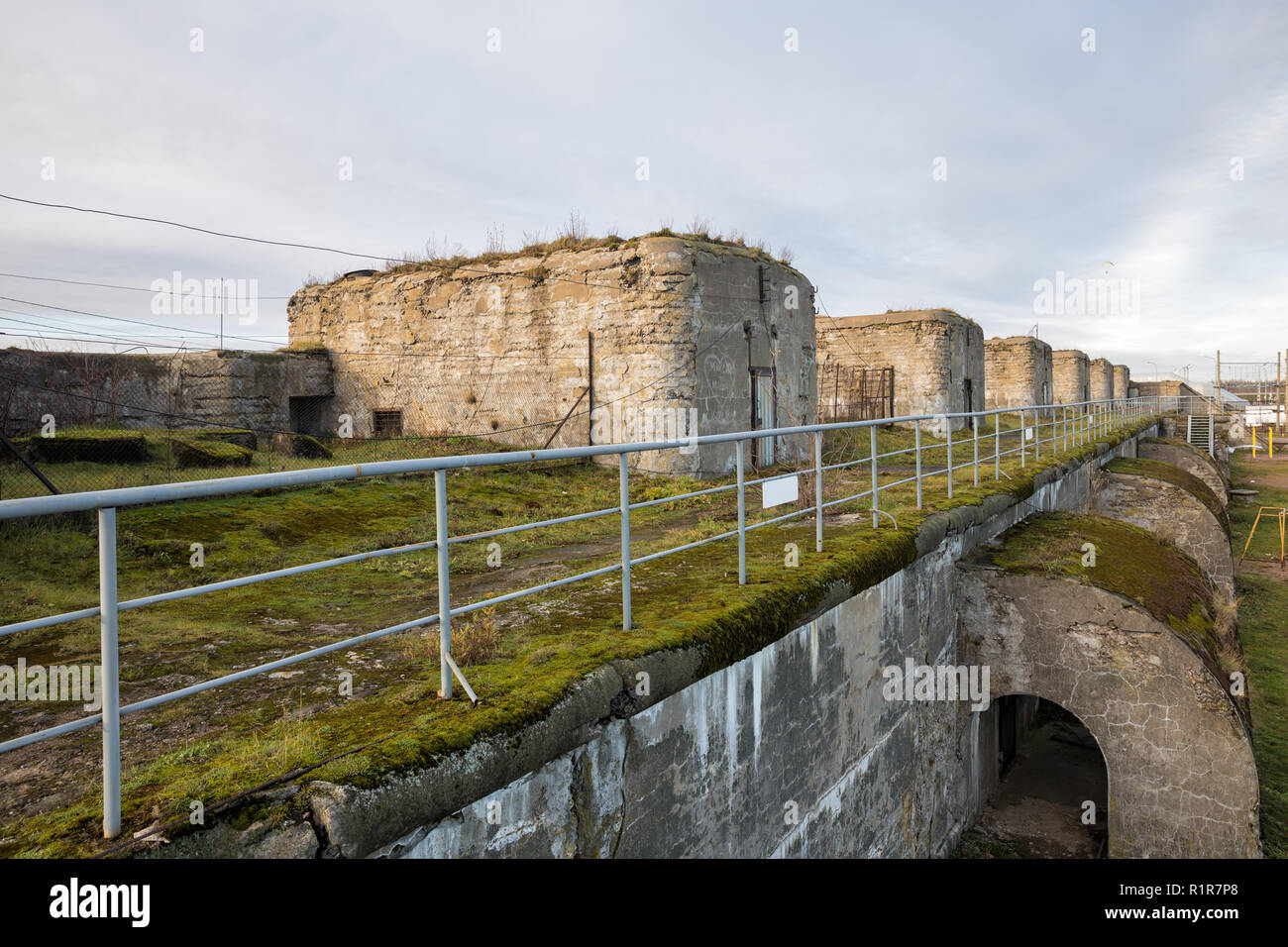 Ruins artillery battery of the right flank of Fort Constantine, built ...