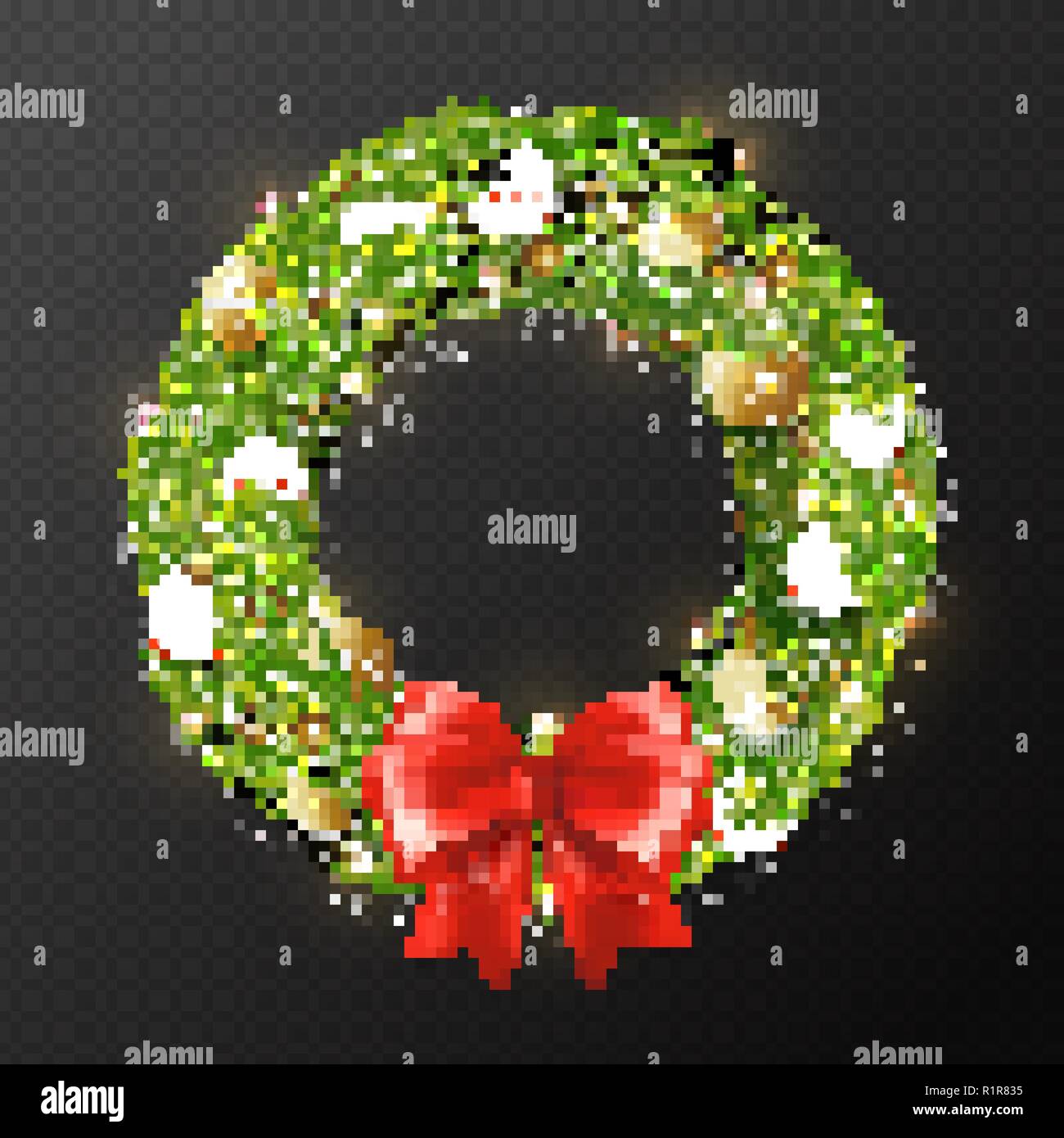 Christmas garland. reath isolated on transparen background. Vector, 3d ...