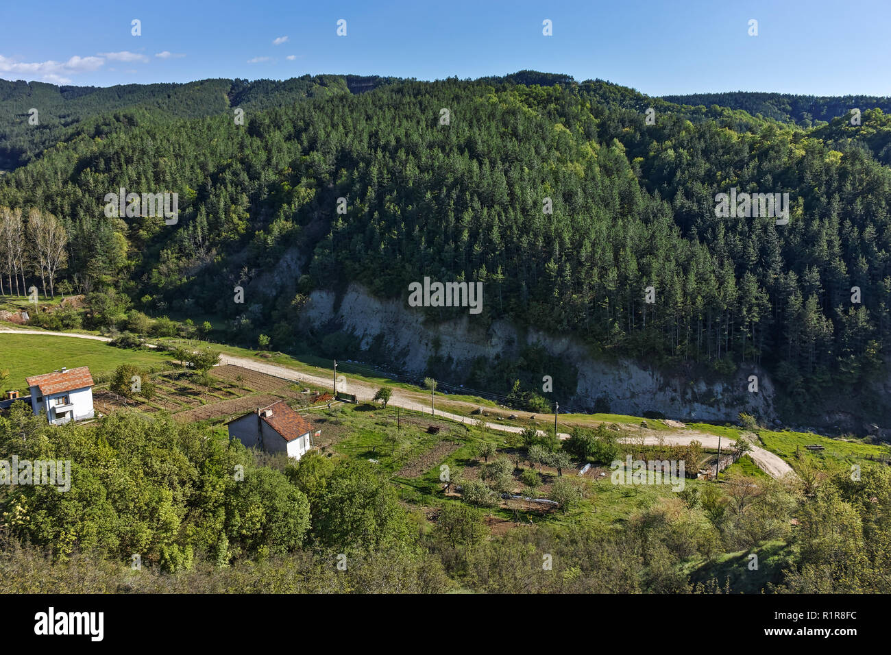 Spring Landscape near rock formation Stob pyramids, Rila Mountain ...