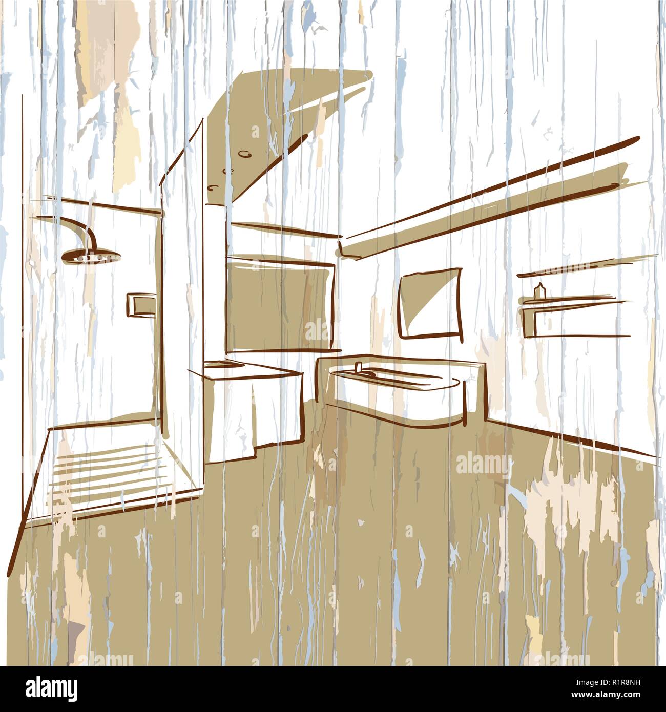 Old hotel room woman Stock Vector Images - Alamy