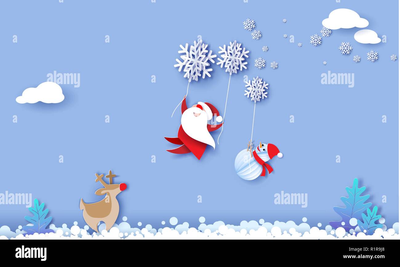 Flying snowman Stock Vector Images - Alamy