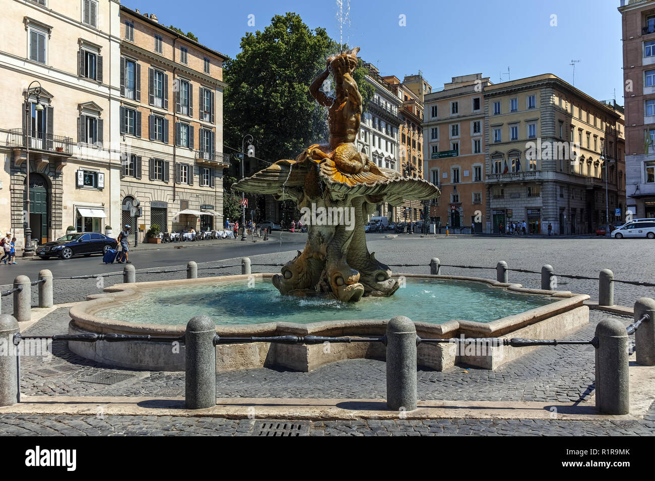 ROME, ITALY - JUNE 22, 2017: Amazing view of Triton Fountain at Piazza ... ROME, ITALY - JUNE 22, 2017: Amazing view of Triton Fountain at Piazza ...