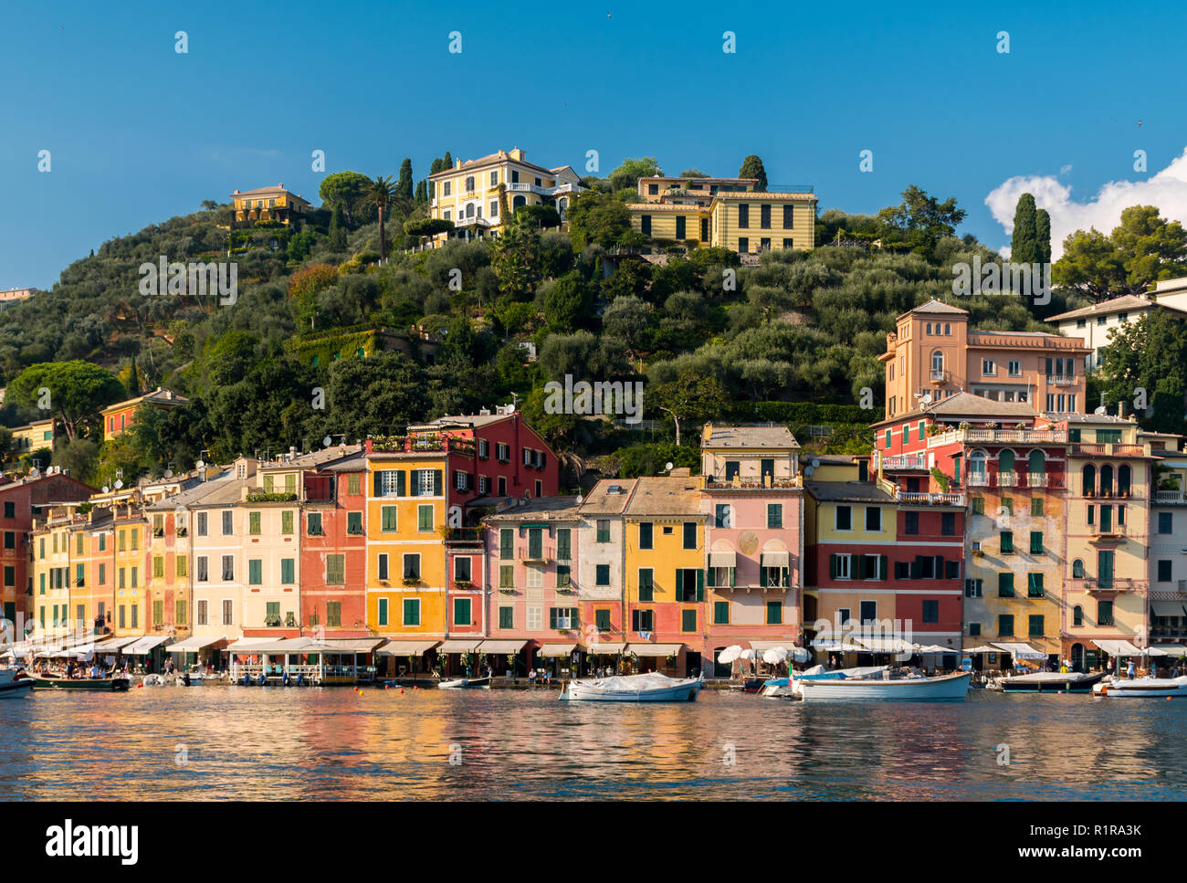 The waterfront of Portofino with its typical colored houses Stock Photo ...
