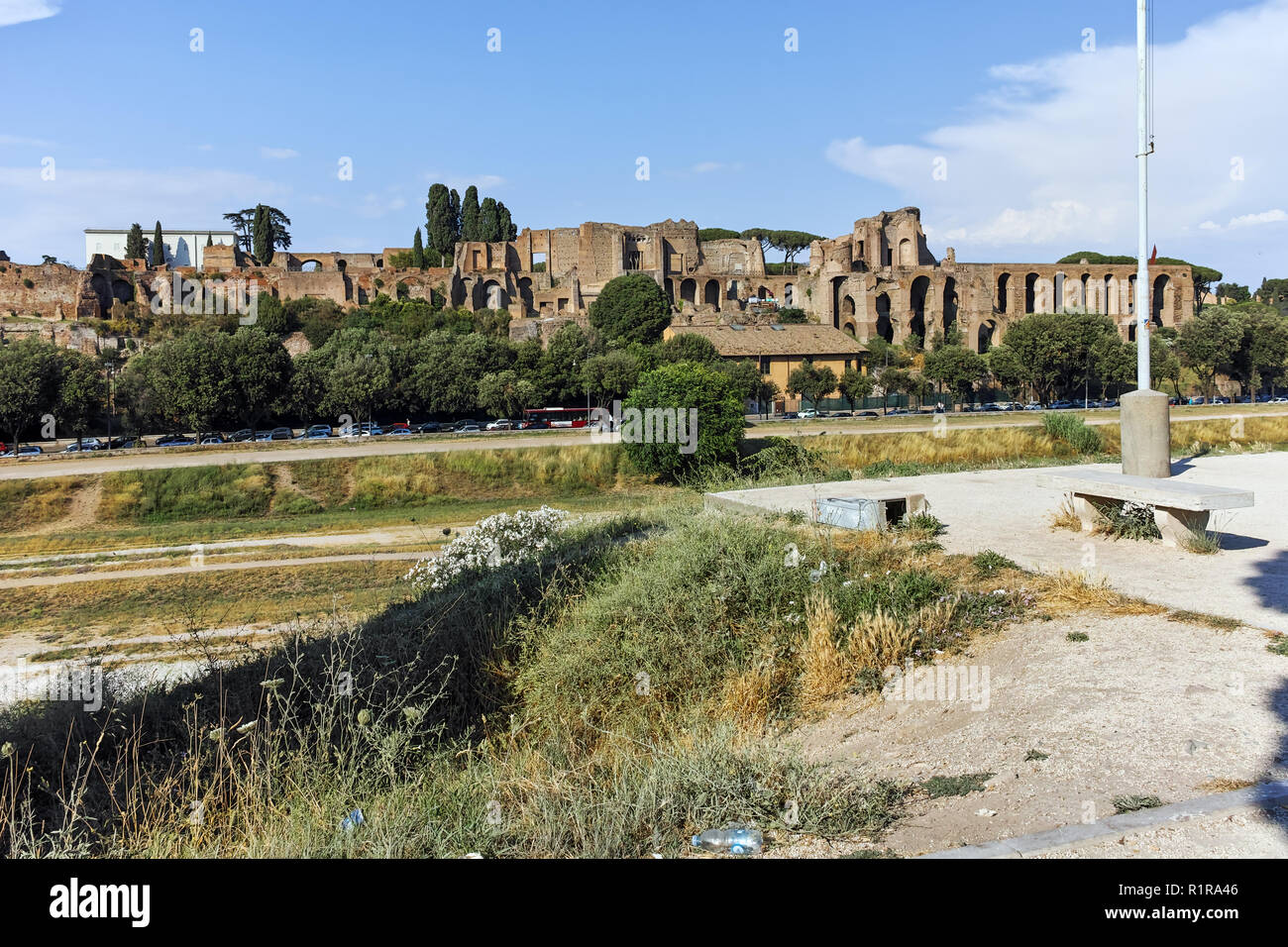 ROME, ITALY - JUNE 22, 2017: Amazing panoramic view of Circus Maximus ...