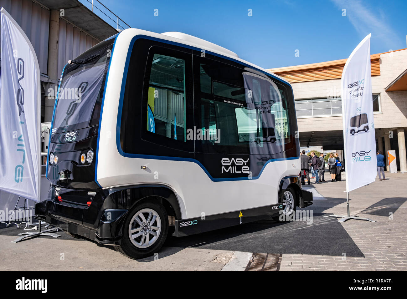 The smart EasyMile's EZ 10 is seen during the fair. Barcelona Smart ...