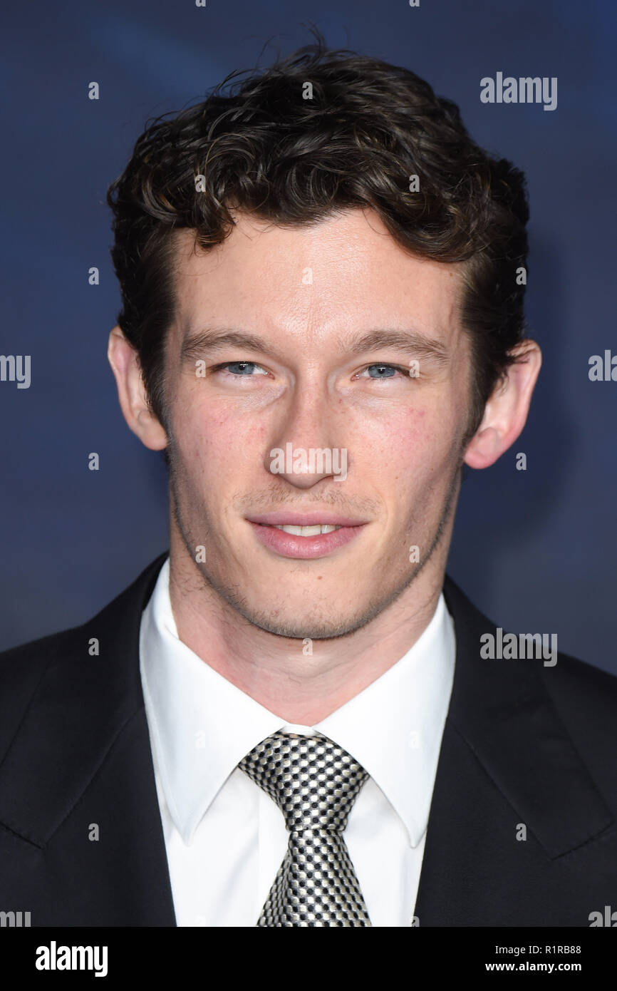 LONDON, UK. November 13, 2018: Callum Turner at the "Fantastic Beasts ...