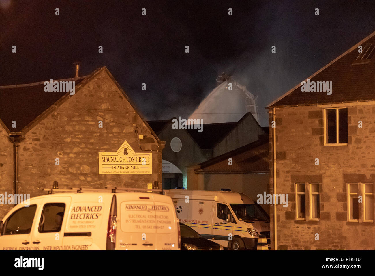 Isla bank mills, Moray, Scotland, 14 November 2018, This is the scene ...