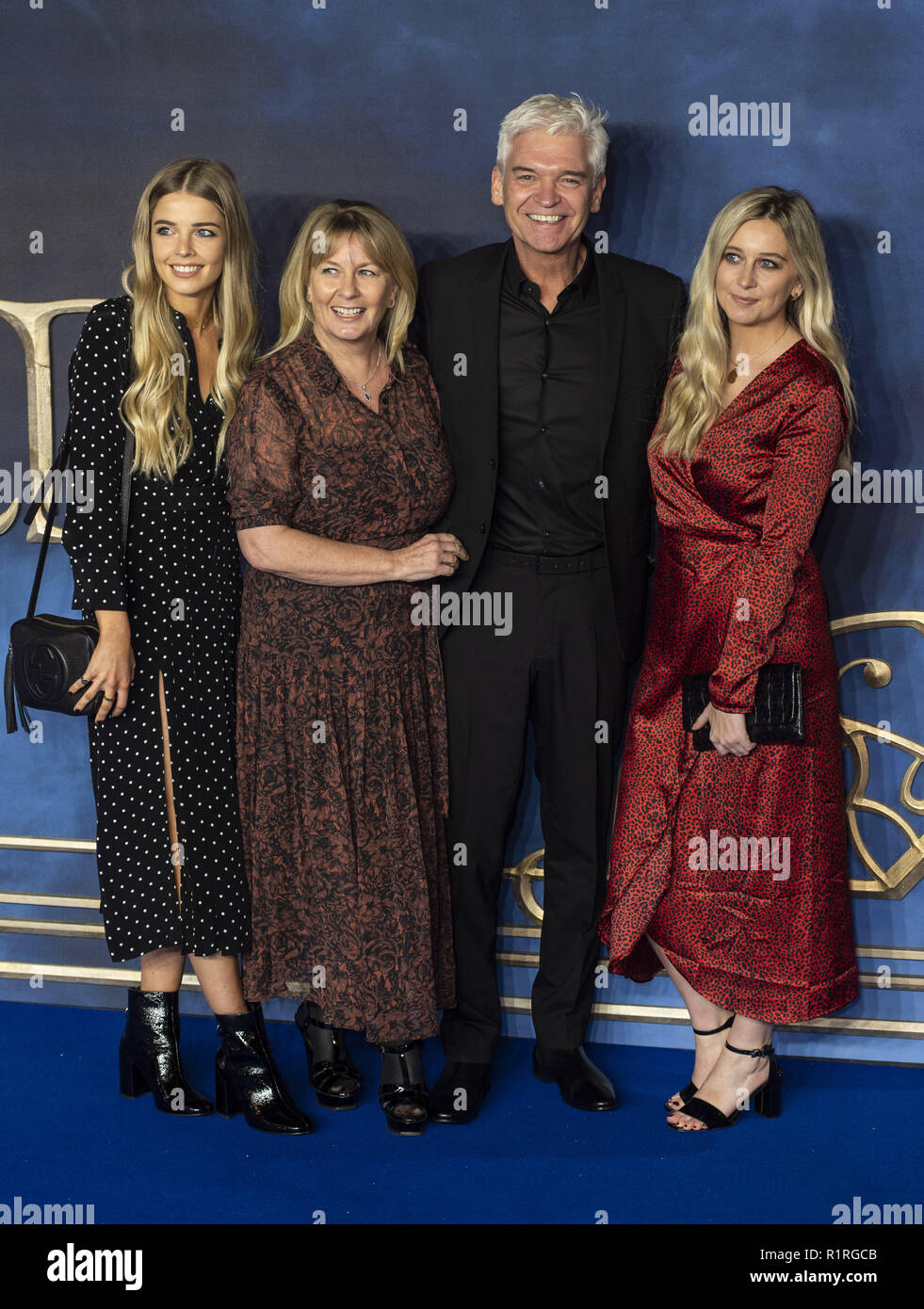 London, UK. 13th Nov, 2018. (L-R) Ruby Lowe, Stephanie Lowe, Phillip ...