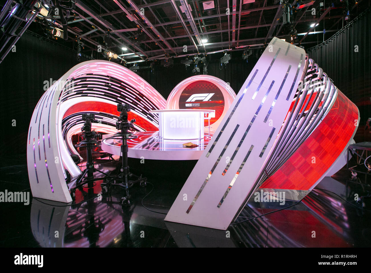 Doha, Qatar. 11th Nov, 2018. An interior view of the beIN TV Network ...