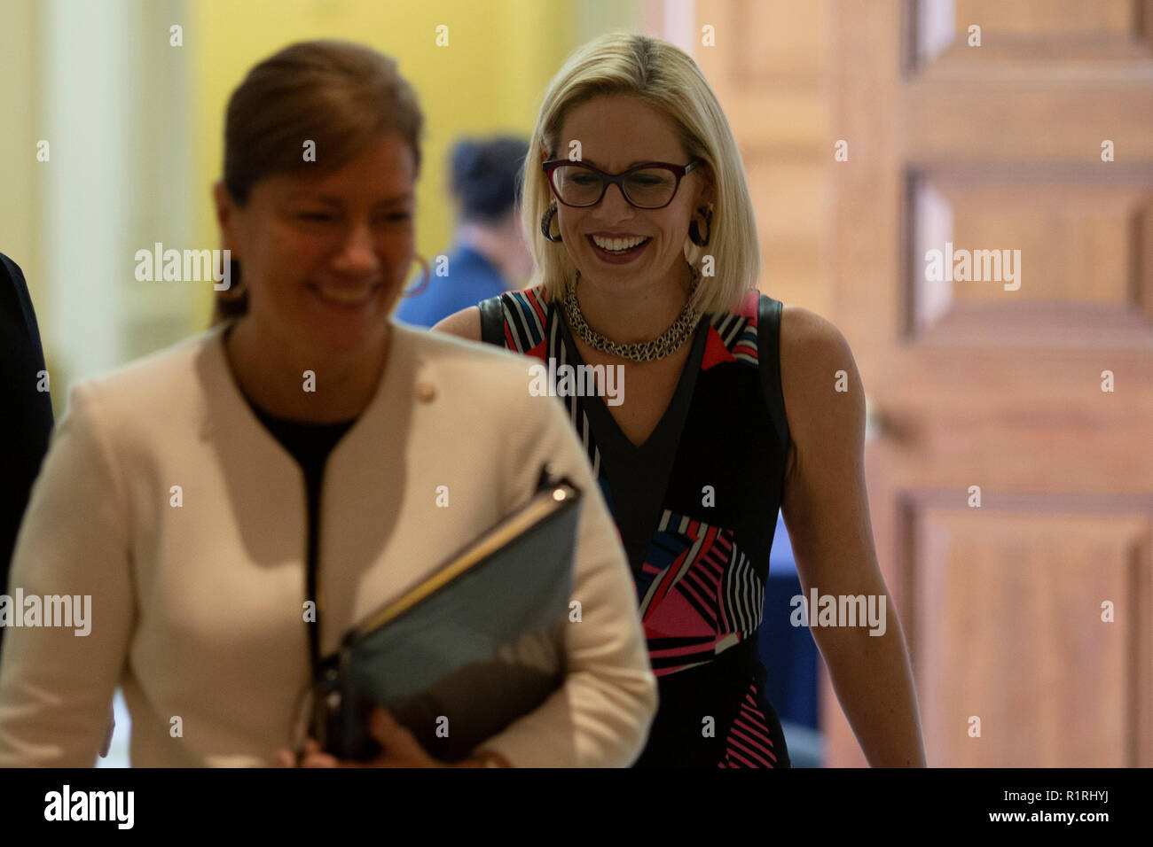 United States Senator-elect Kyrsten Sinema (Democrat of Arizona) leaves ...