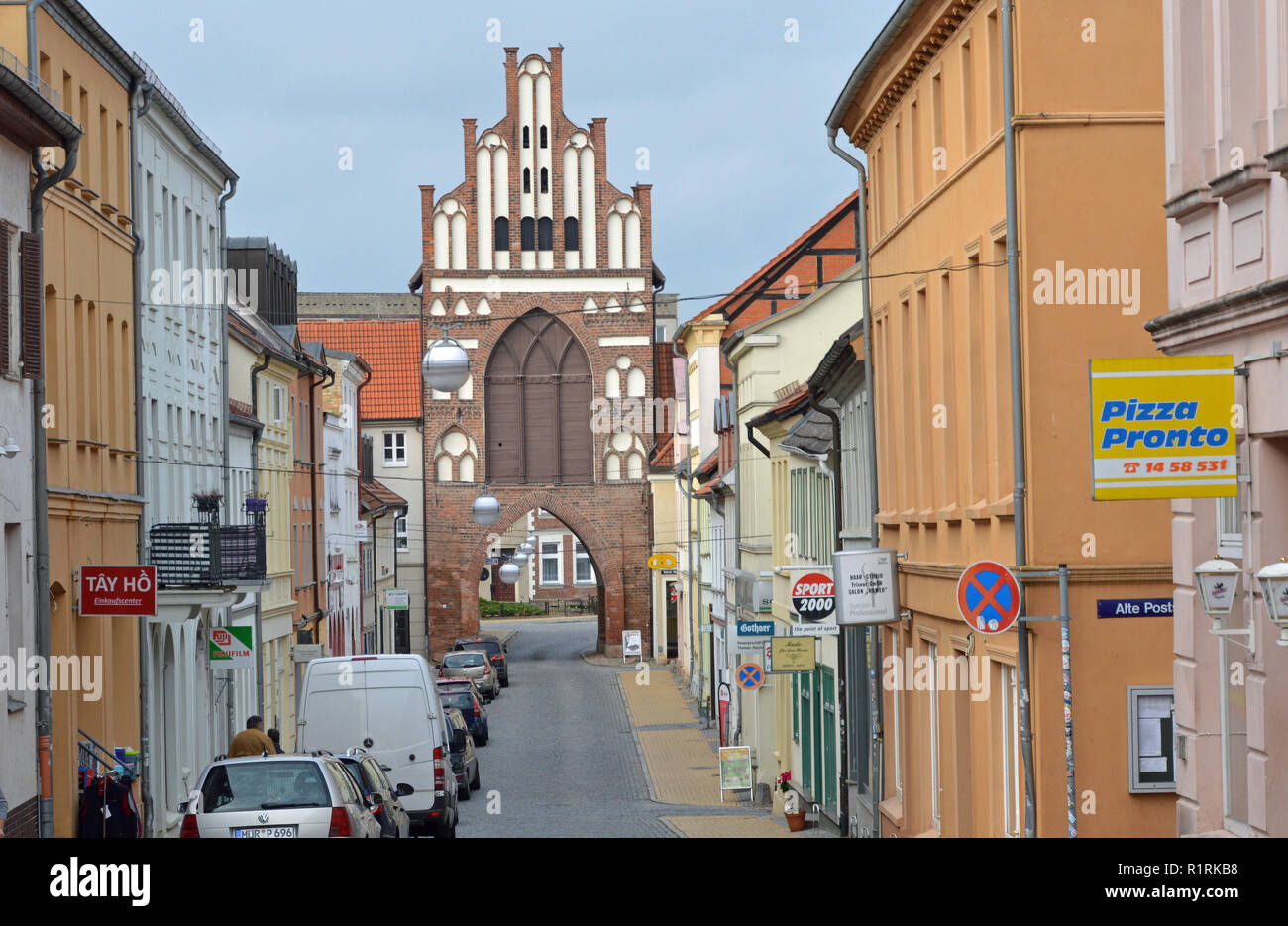 Teterow, Deutschland. 26th Oct, 2018. View of the Rostock goal in the ...