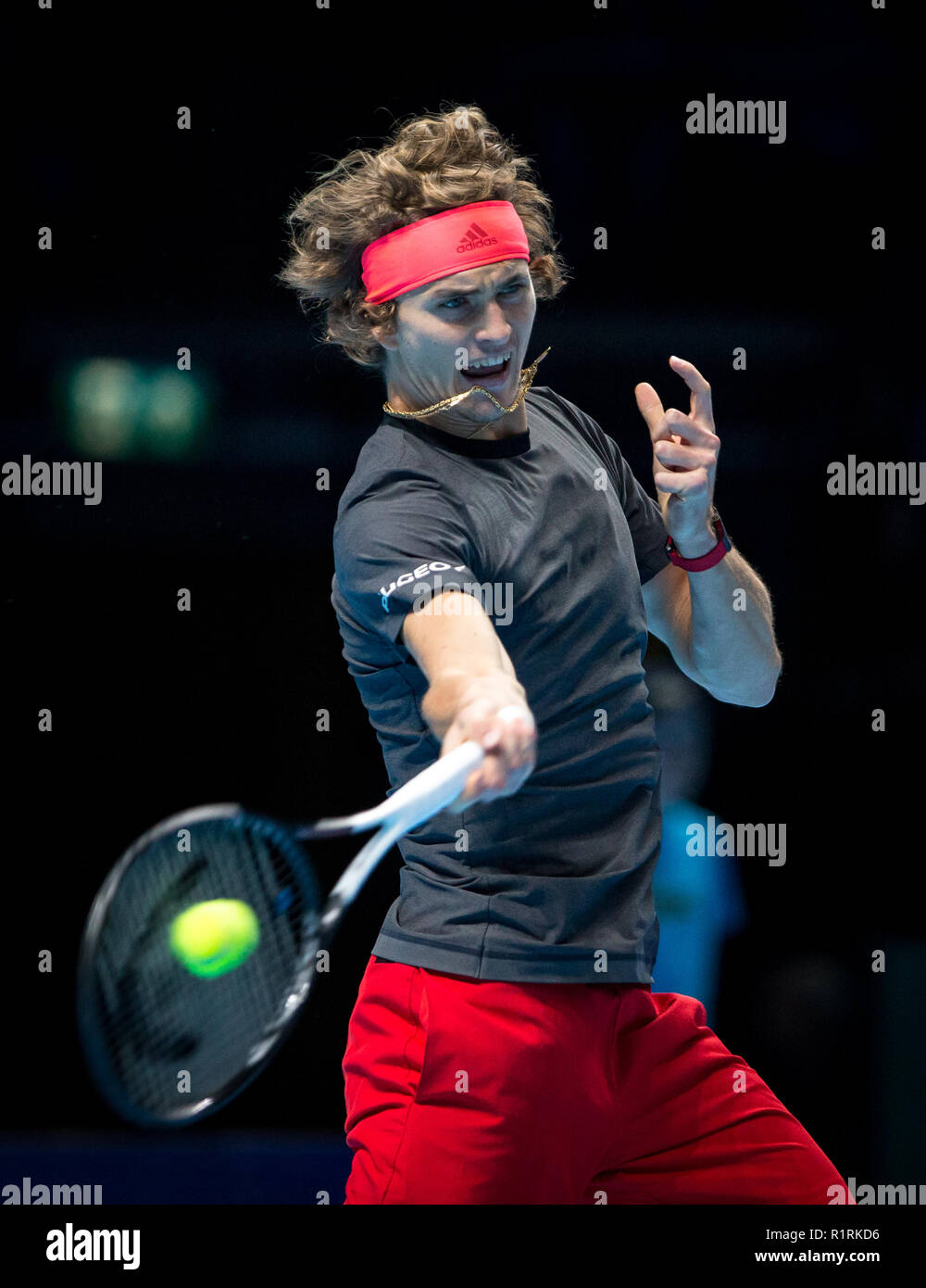 London, UK. 14th Nov 2018. Alexander Zverev (Germany) during day four ...